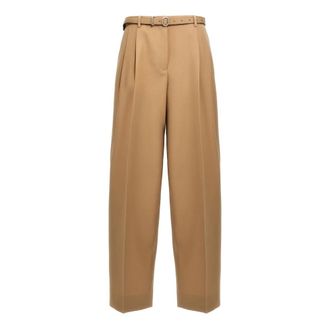 Jil Sander Bundfaltenhose mit G&uuml;rtel - - Trousers - Damen - Beige - XS