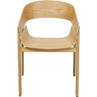 Kare Design Armlehnstuhl Biarritz, Natur, Sitzh&ouml;he 45 cm, Mit Armlehnen, Esche Holz, Holzstuhl, Esszimmerstuhl, Wohnzimmer