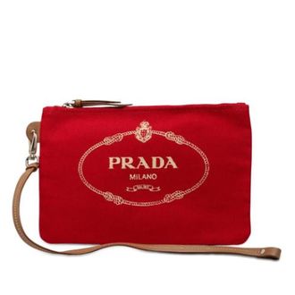 Prada Pre-owned Canvas Pouch - - Pre-owned - Damen - Rot - ONE SIZE
