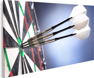 Islandburner Prime Bild auf Leinwand DREI Darts Bullseye Dartscheibe Bilder Wandbilder Poster
