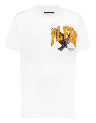 Philipp Plein Round Neck T-Shirt Crystal Eagle Mini