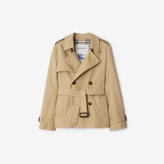 Burberry Veste trench en coton m&eacute;lang&eacute;, Size: 12