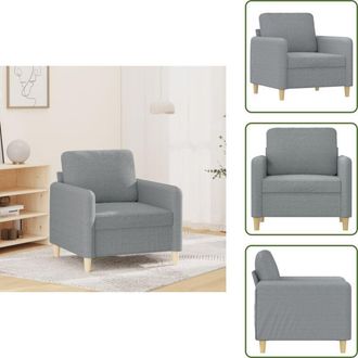 vidaXL Sessel Hellgrau 60 cm Stoff - Esszimmerstuhl - Lounge Chair - Gem&uuml;tlicher Stuhl - Grau Sessel - Wohnzimmersofa