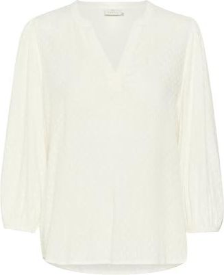 Kaffe Womens Blouse V-Notch Neck Swiss Dot Pattern 3/4 Sleeves Regular Fit