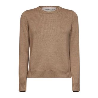 Blanca Vita Round-Neck Strickwaren - - Knitwear - Damen - Braun - XL
