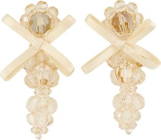 Simone Rocha Ohrringe - Petite Bow Earrings - Crystal - Yellow - Gr. unisize - in Mehrfarbig - für Damen