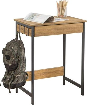 SoBuy FWT43-N Schreibtisch mit Einer Schublade und 2 Haken Tisch Computertisch Arbeitstisch Natur bht ca: 60x77x40cm (Ohne Stuhl) - Sobuy