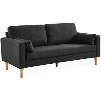 Sweeek Gerades 3-Sitzer Sofa, Stoff, Dunkelgrau meliert