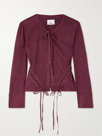 Isabel Marant Seatle Verk&uuml;rztes Oberteil Aus Geb&uuml;rstetem Stretch-jersey - Burgunder