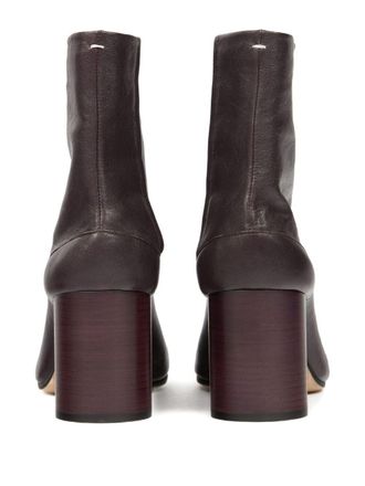 Maison Margiela Tabi Toe Leather Boots - Brown