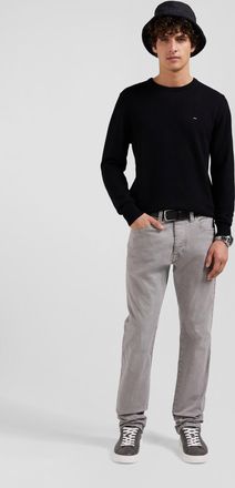 Eden Park Pantalon 5 Poches En Coton Stretch Gris Coupe Regular