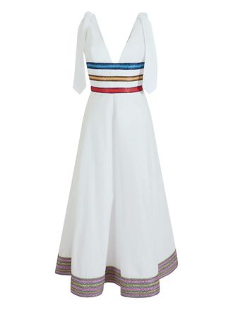 Rosie Assoulin robe mi-longue Tie Another Day - Blanc