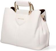 Pierre Cardin Sac femme, en simili cuir, en cuir synthétique, petite taille, à bandoulière, multifonctionnel, en cuir, sac pour femme, Shopper, en similicuir, Blanc