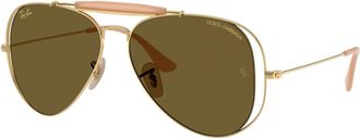 Ray-Ban unisex, Accessoires, Jaune, Taille: 58 MM Outdoorsman II Lunettes de soleil