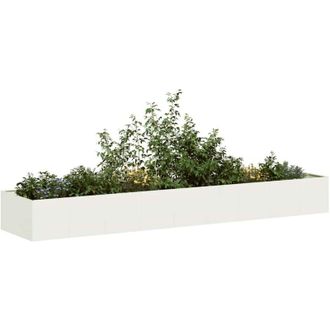 vidaXL Vidaxl - Jardini&egrave;re en acier lamin&eacute; &agrave; froid blanc 360x80x40 cm - Fond ouvert pour drainage optimal - Id&eacute;al pour plantes et l&eacute;gumes