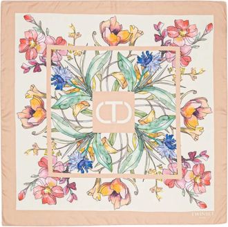 Twinset Femme, Accessoires, Multicolore, Taille: ONE Size Ensemble Carr&eacute; Beige Imprim&eacute; Mixte