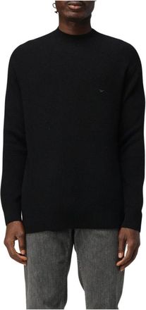 Emporio Armani Homme, Pulls, Noir, Taille: S Haut en Tricot Coupe Décontractée