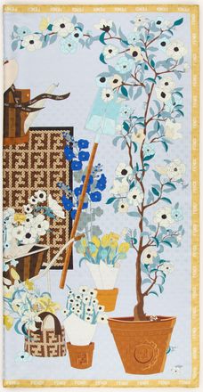 Fendi Seidentuch blau