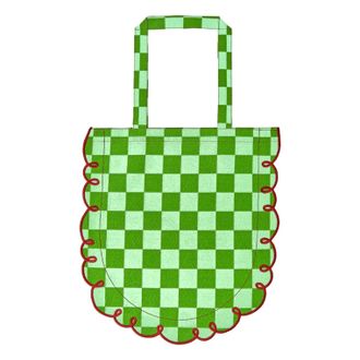 BITOSSI HOME Tote Bag en coton vichy Dama Verde Bitossi