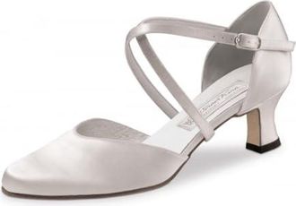 Werner Kern Femmes Chaussures de Danse/Chaussures de Marriage Patty - Satin Blanc - 5,5 cm - avec Semelle en Cuir [UK 8]
