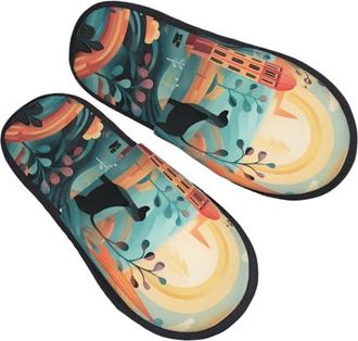 Generic Slippers Motif Teckel Portative Pantoufles Épais Chaussons Maison Pour Outdoor Hiver DIntérieur M