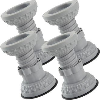 DOITOOL 4 St&uuml;ck Teiliges H&ouml;henverstellbare Waschmaschinen stabilisator Pads rutschfeste Antivibrationsf&uuml;&szlig;e aus Weichem Kunststoff Drehbar Kratzfest Einfache M