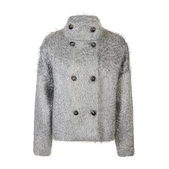 Eleventy Kurze Shearling-Jacke - - Jackets - Damen - Grau - M