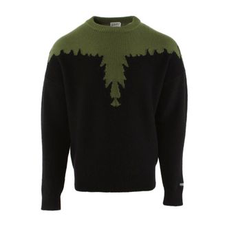 Marcelo Burlon Homme, Pulls, Noir, Taille: XL Block Wings Knit Boxy Crew