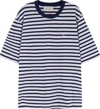 Ami Quota Kurzarm Boxy Marini&egrave;re T-Shirt mit Ami de Coeur-Patch - - Tops - Herren - Mehrfarbig - L