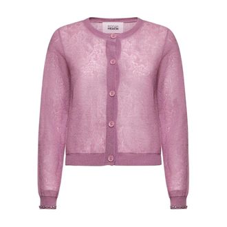 Silvian Heach Strickjacke mit Rundhalsausschnitt - - Knitwear - Damen - Rosa - 2XS