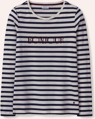 Walbusch T-Shirt Damen Ringelshirt Bonjour Rundhals Langarm