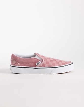 Vans Sneaker zum Hineinschl&uuml;pfen mit rosa Schachbrettmuster