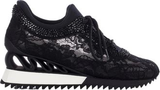 Le Silla Femme, Chaussures, Noir, Taille: 35 EU Baskets en dentelle avec cristaux