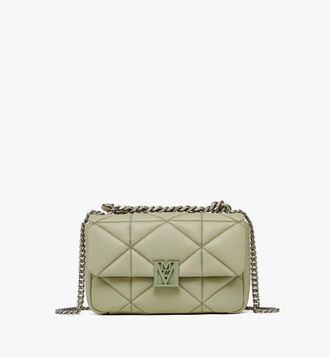 MCM Travia Schultertasche aus gestepptem Cloud-Leder