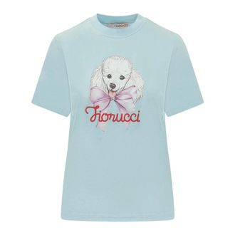 Fiorucci Poodle Logo Regular T-Shirt - - Tops - Damen - Blau - M