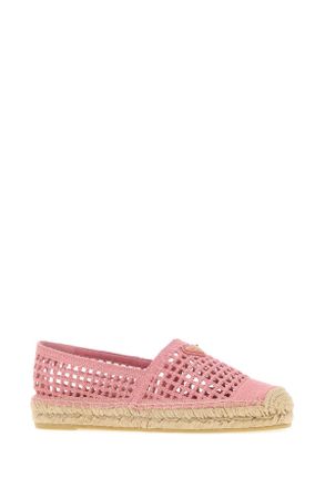 Prada Womens Pink Crochet Espadrilles Begonia Espadrillas