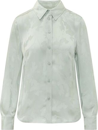 Calvin Klein Femme, Blouses et Chemises, Vert, Taille: 40 FR Jacquard Slim Shirt