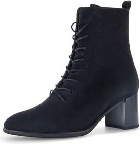 Gabor Femme Bottines, Dame Bottines à Lacets,Chaussure de Transition,Botte,Demi-Botte,Botte à Lacets,Noir (Schwarz) / 17,42 EU / 8 UK