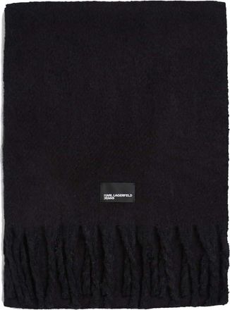 Karl Lagerfeld Karl Lagerfeld Jeans, Damen, Grober Pelzschal, Schwarz, One size