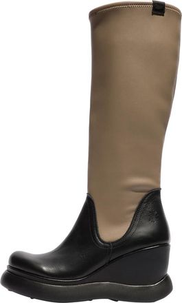FLY London Fly London Damen Glin129fly Kniehohe Stiefel, Schwarz Braungrau, 39 EU
