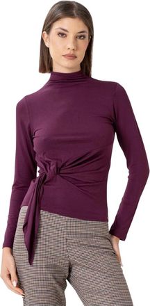 Kocca Femme, Tops, Violet, Taille: 44 FR Pull Ajust&eacute; &agrave; Col Montant