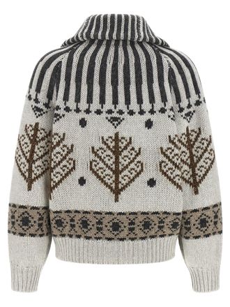 Brunello Cucinelli Geometric Patterned Cashmere Cardigan - Multicolor
