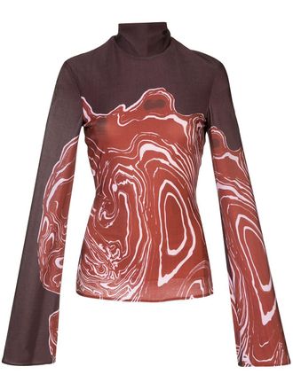 Ellery top imprim&eacute; &agrave; col roul&eacute; - Violet