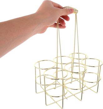 BESPORTBLE Healeved Bierflaschentr&auml;ger Metall Legierung mit Griff Kleiner Tragbarer Flaschentragekorb f&uuml;r Party und Outdoor Bierhalter Aufbewahrungskorb f&uuml;r Zuha