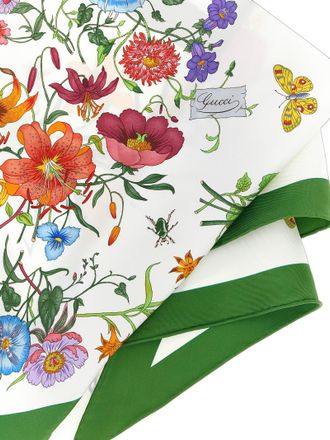 Gucci Womens White Silk Foulard Accessory