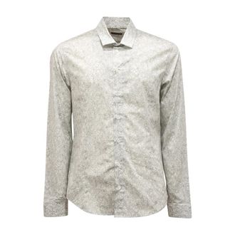 Patrizia Pepe Green Wave Leaf Slim Fit Hemd - - Shirts - Herren - Gr&uuml;n - M