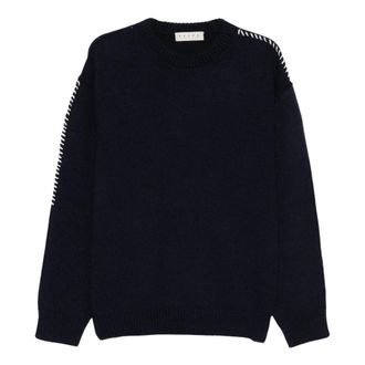 Paura Pull Hotaka &agrave; col rond avec r&eacute;parations - Homme - Pulls - Bleu - Taille: M