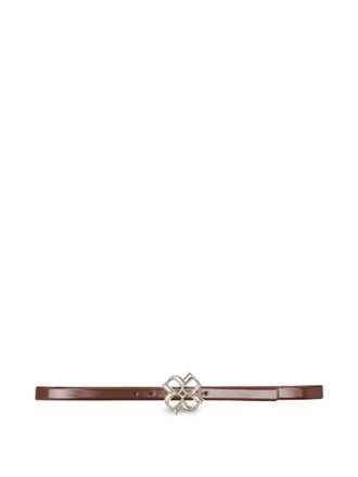 Dorothee Schumacher ceinture Subtle Shine en cuir &agrave; boucle rose - Marron