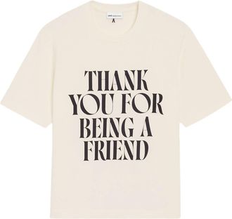 Ami T-shirt &agrave; manches courtes coupe carr&eacute;e avec imprim&eacute; embl&eacute;matique sur le devant