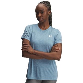 Under Armour T-Shirt Tech Twist &agrave; Manches Courtes pour Femme, (418) Bleu fum&eacute; / / Blanc, Taille XS